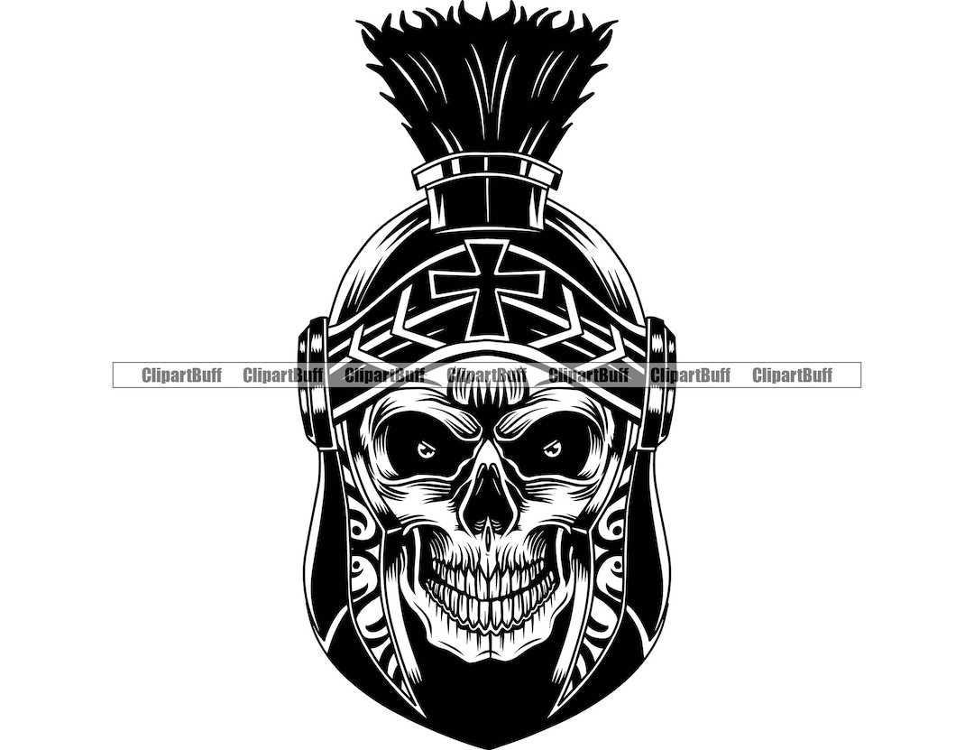 Spartan Skull Detailed Skeleton Helmet Mascot School Team Battle War ...