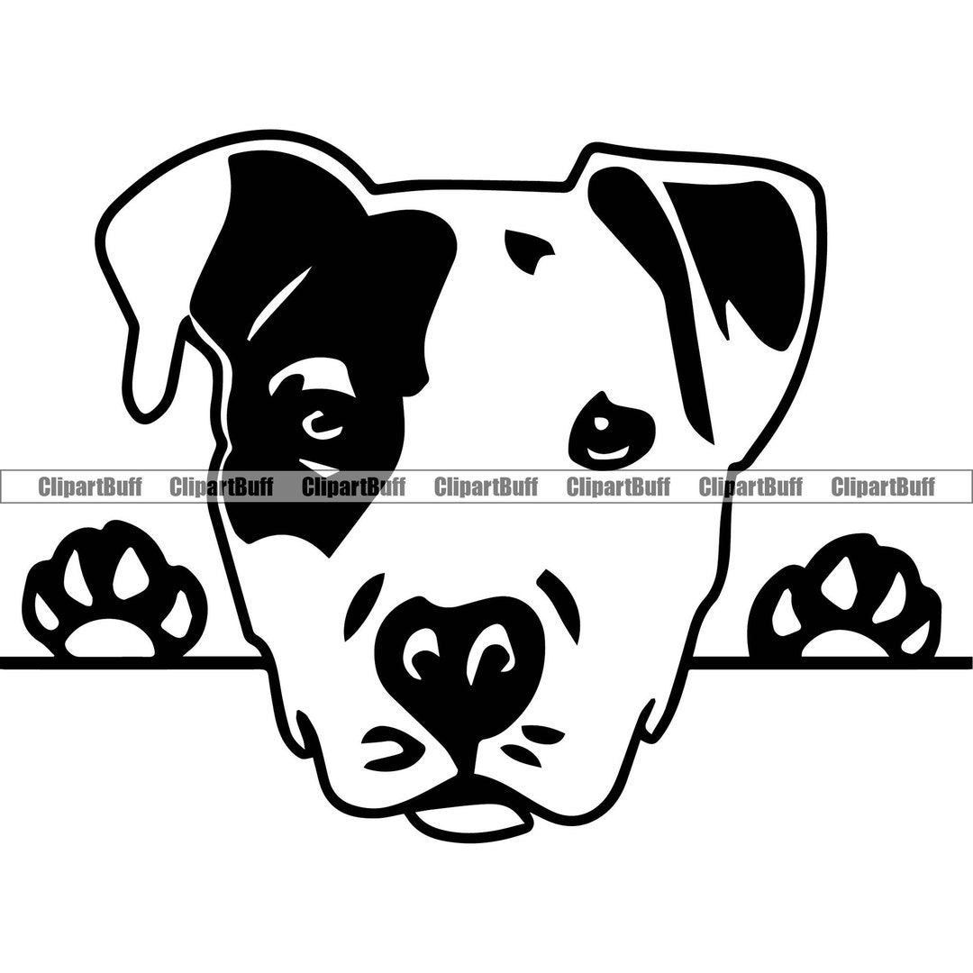 Pitbull Dog Breed Face Head Peeking Pit Pet Canine Face Doggy K9 Pup ...
