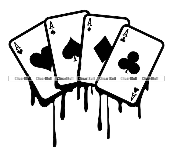 Four Aces Dripping Poker Hand Casino Playing Card Game Drip - Etsy