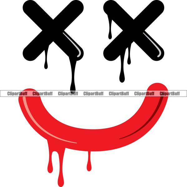 Dripping Smiling Face With X Eyes Svg Image - Etsy