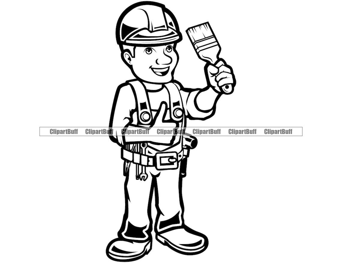 Painter Handyman Construction Man Worker Designer Decorate - Etsy