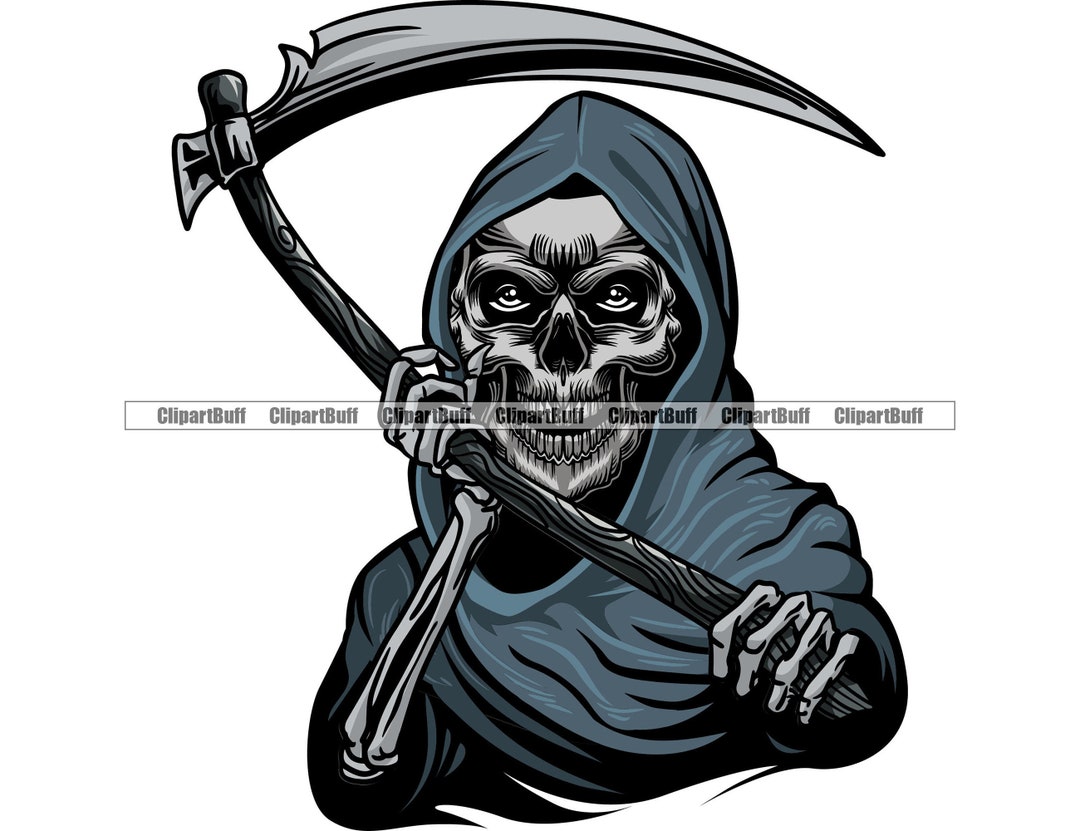 Grim Reaper Skeleton Skull Sickle Weapon Horror Devil Evil - Etsy
