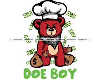 Gangster Hustle Teddy Bear King Holding Money Bag Trap Trapper Plug ...