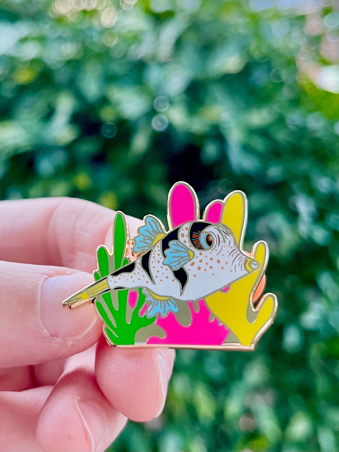 Saddled Puffer Fish Hard Enamel Pin: Ocean Lover Gift - Etsy