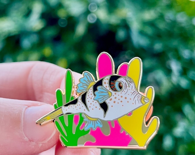 Chibi Pufferfish Hard Enamel Pin - Etsy