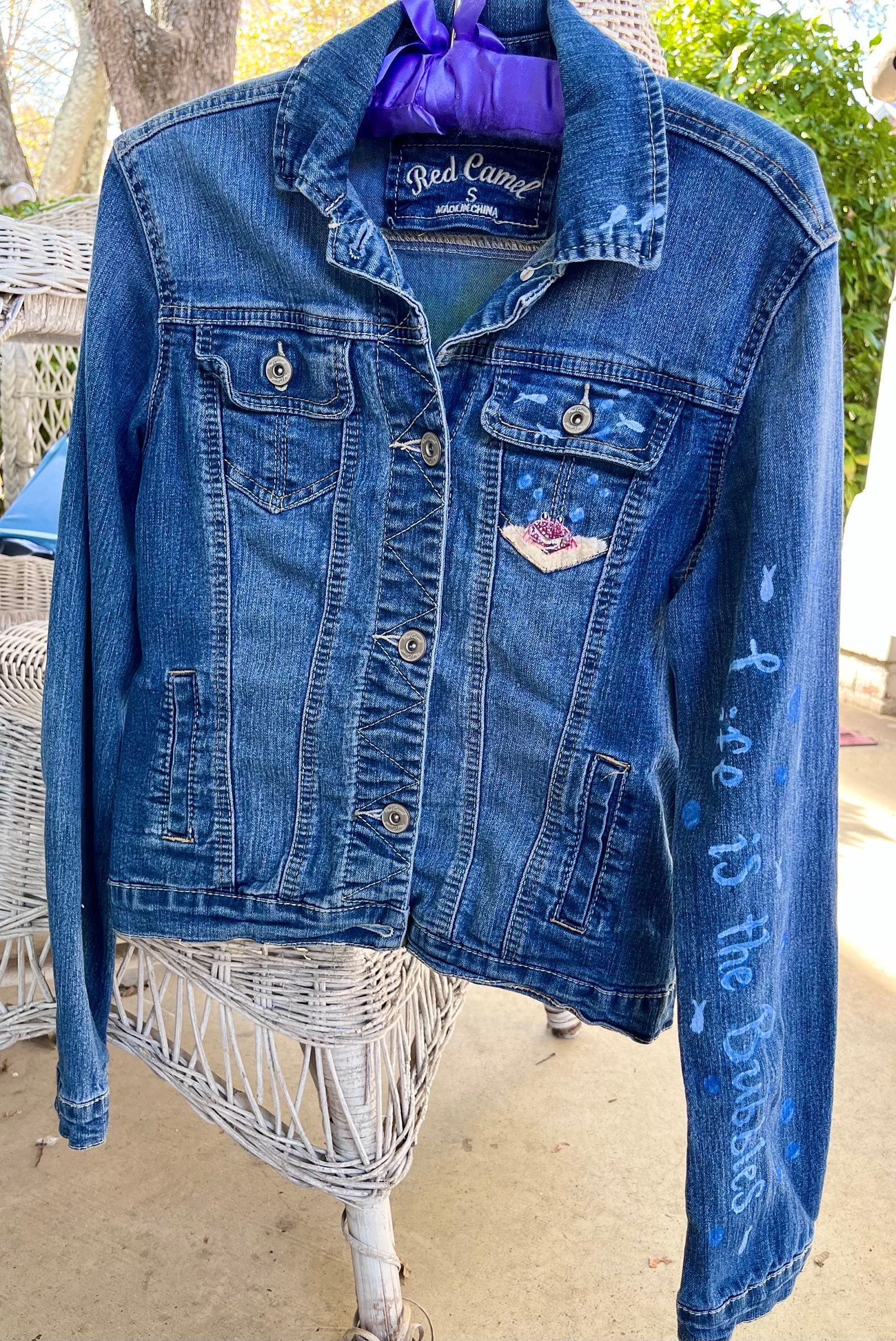 Hand Painted Denim Mermaid Jacket Mermaid Sea Otters kelp - Etsy