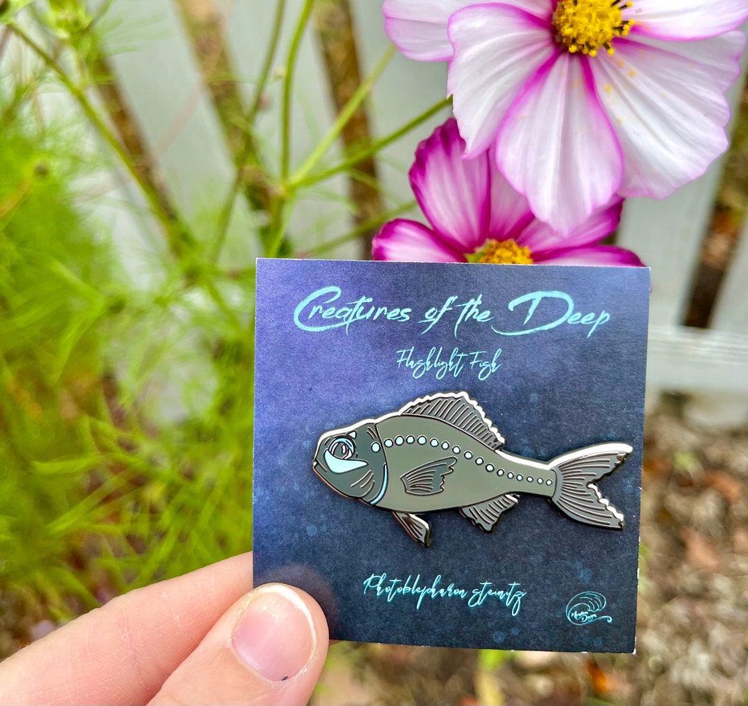 Flashlight Fish Enamel Pin: Glow in the Dark Deep Sea Creature - Etsy