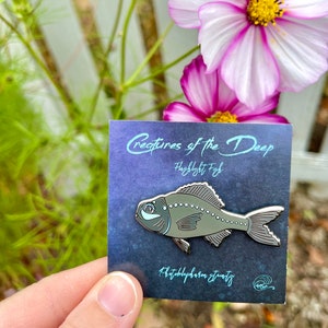 Flashlight Fish Hard Enamel Pin | Deep Sea | Gifts for Ocean Lovers ...