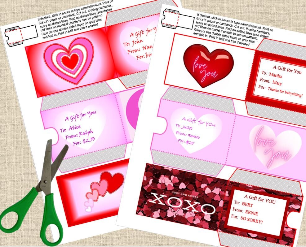 GIFT CARD SLEEVE - 6 Printable Designs - Etsy