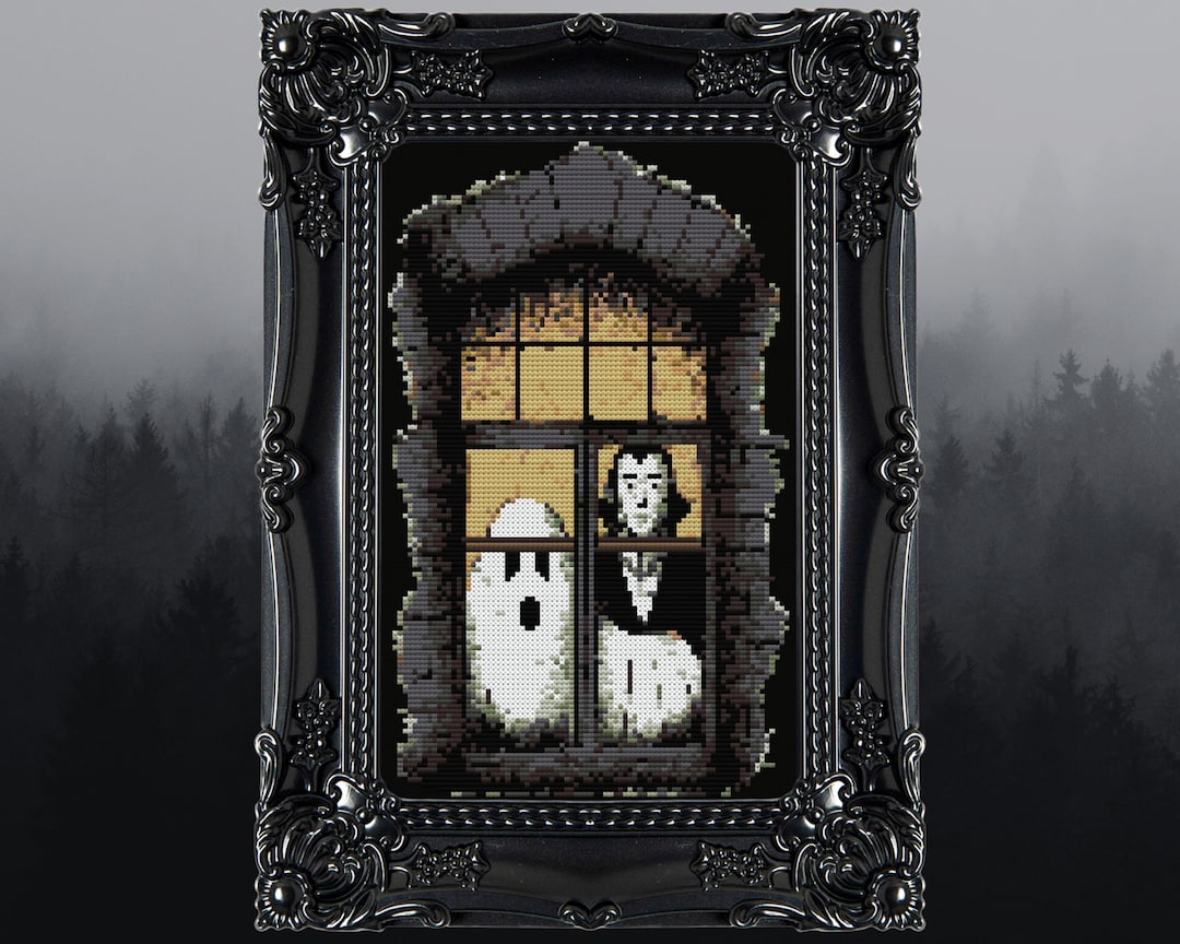 Ghost and Vampire Cross Stitch Pattern Horror Gift for Goth X-stitch ...