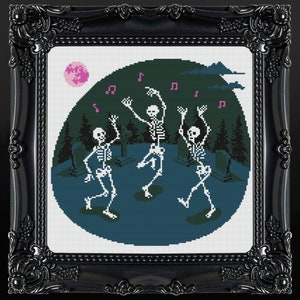 Danse Macabre Cross Stitch Pattern Digital | Dancing Skeletons | Dance ...
