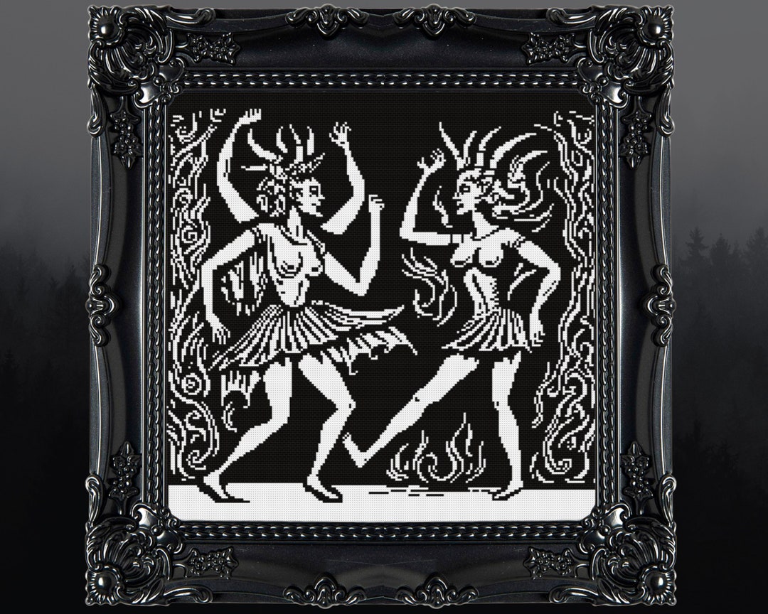 Dancing Demons Cross Stitch Pattern Horror Lover Gift for Goth - Etsy
