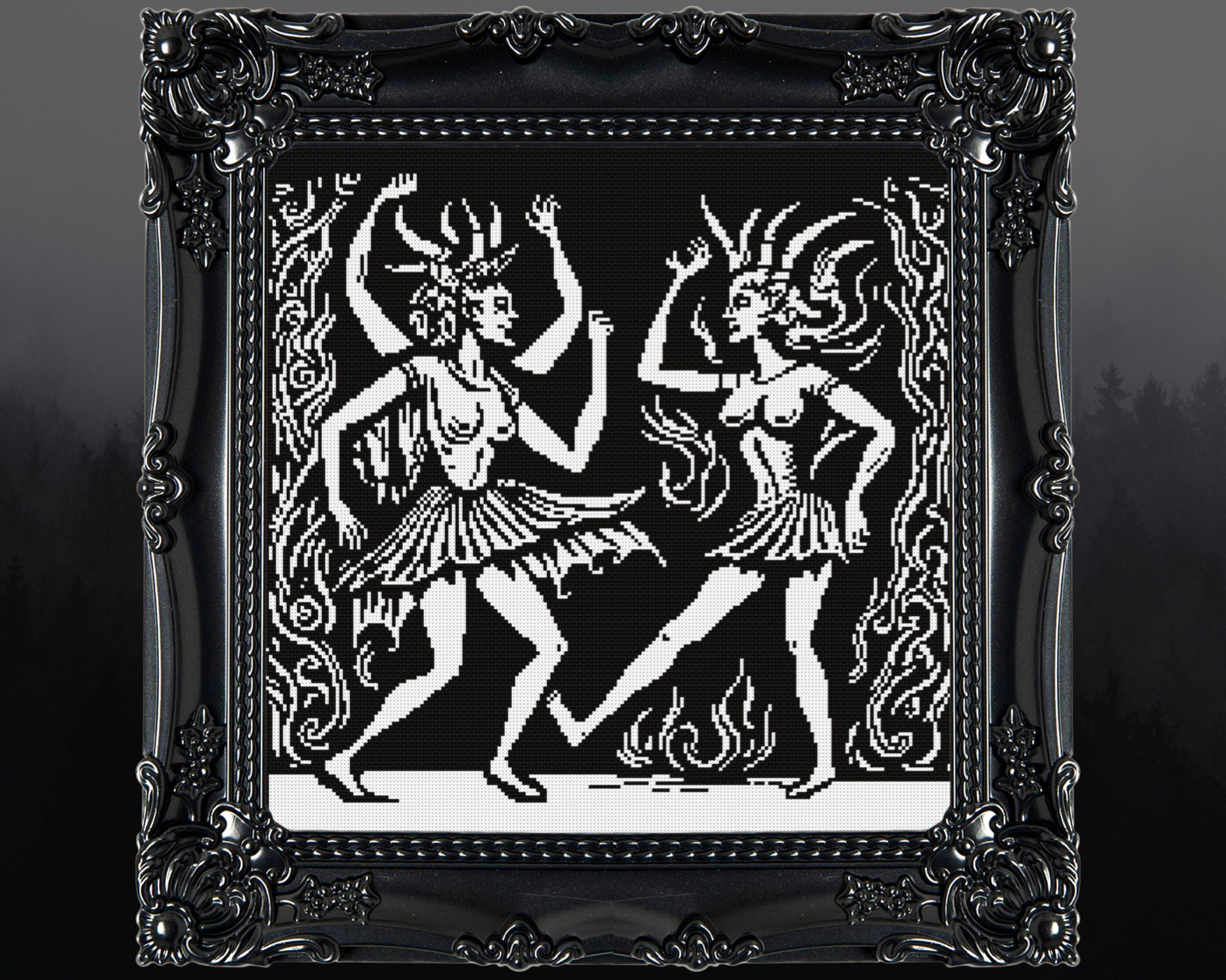 Dancing Demons Cross Stitch Pattern Horror Lover Gift for Goth - Etsy