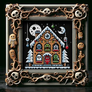 Gingerbread Haunted House Cross Stitch Pattern Horror Gift for Goth X ...