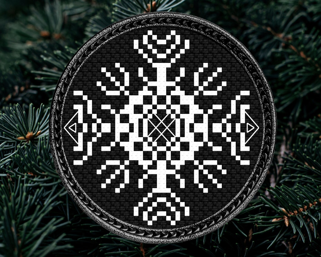 Gothic Snow Flake Cross Stitch Pattern | Gothic Ornament Digital | Goth ...