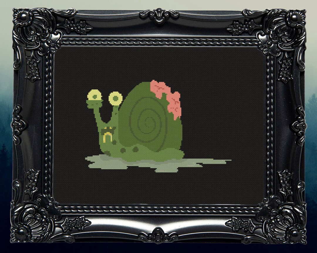 Snail Cross Stitch Pattern Digital Goth Gothic Creepy Death Witch ...