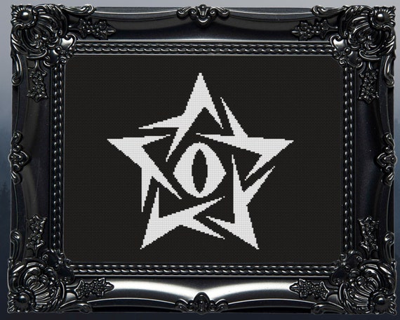 Cursed Star Cross Stitch Pattern Digital Goth Gothic - Etsy