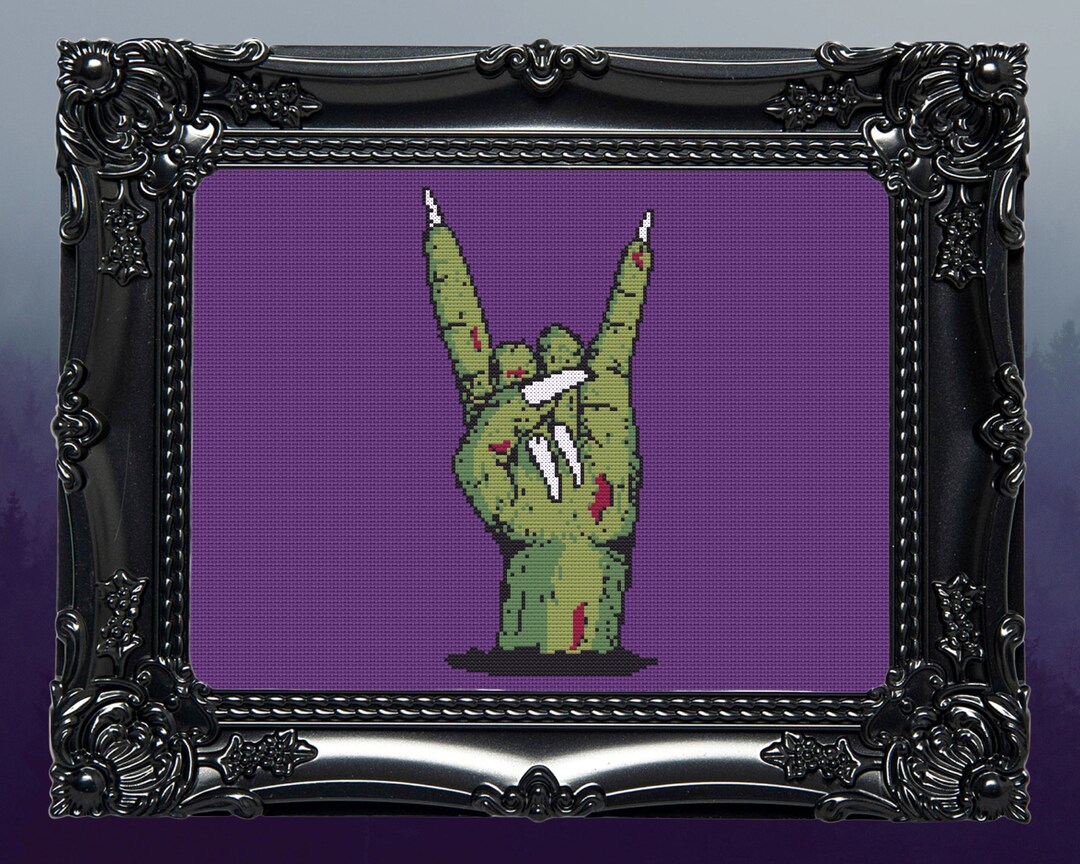 Zombie Hand Cross Stitch Pattern Digital | Goth | Gothic | Creepy Death ...