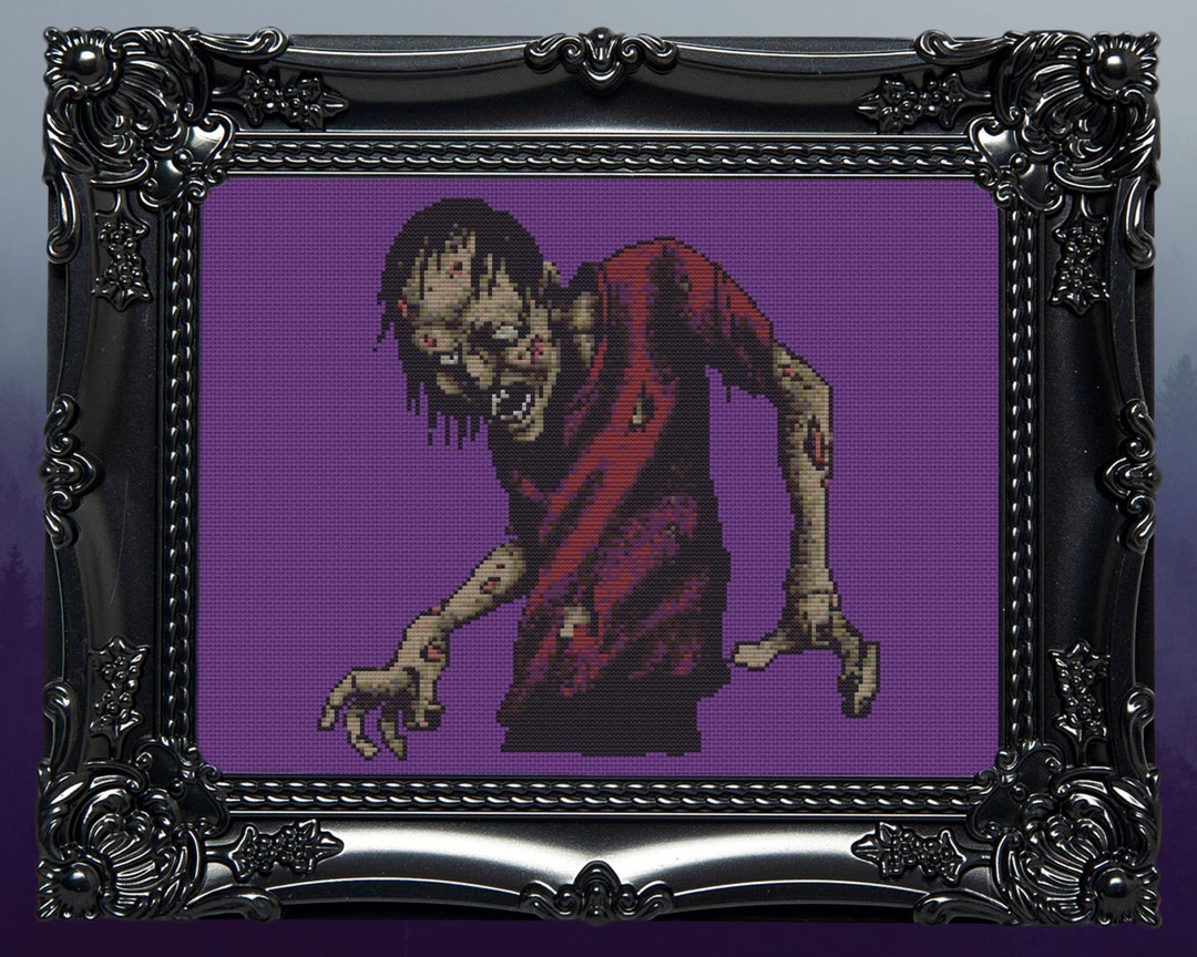 Zombie Cross Stitch Pattern Digital Goth Gothic Creepy - Etsy