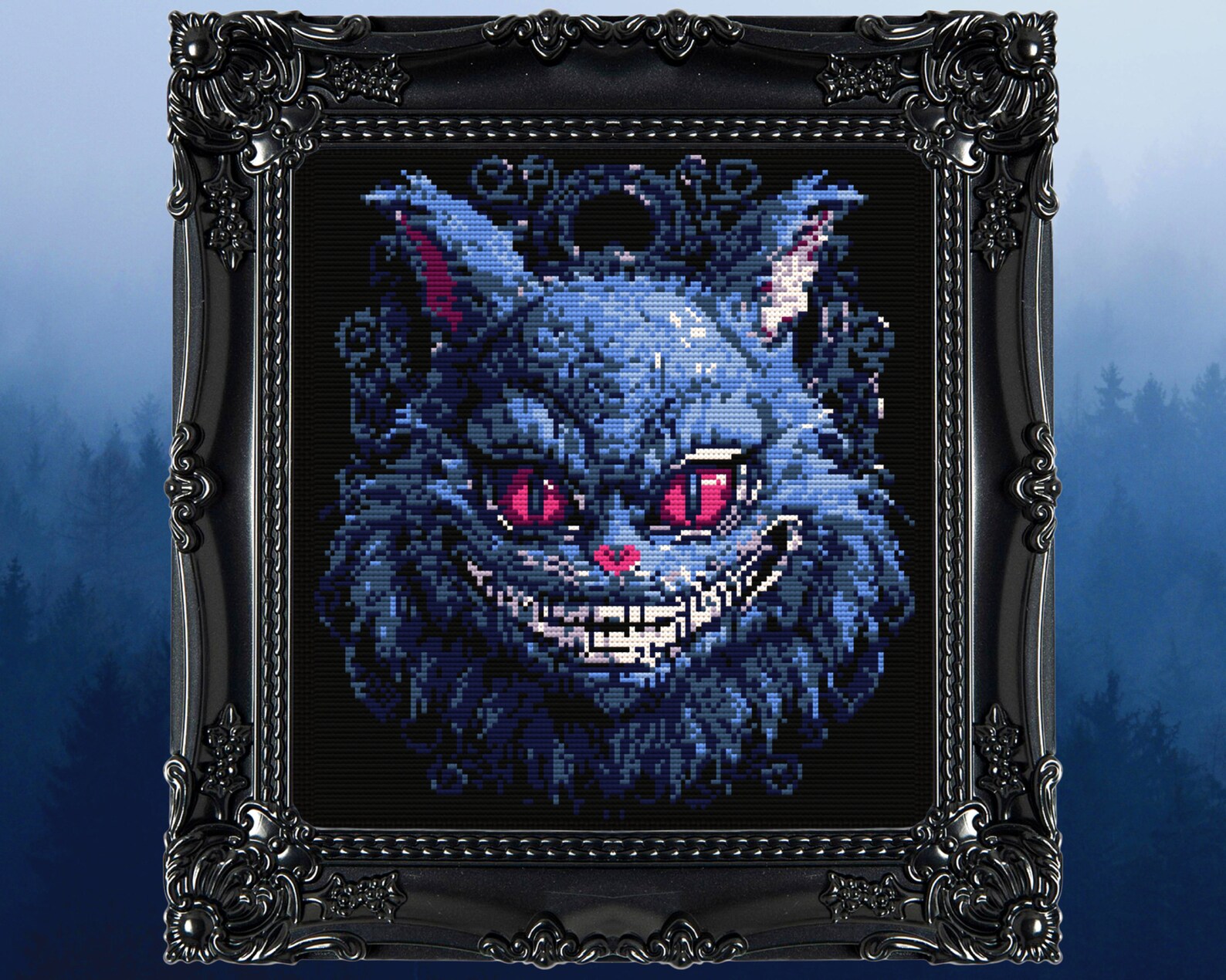 Cheshire Cat Cross Stitch Pattern Alice in Wonderland Gift for Goth X ...