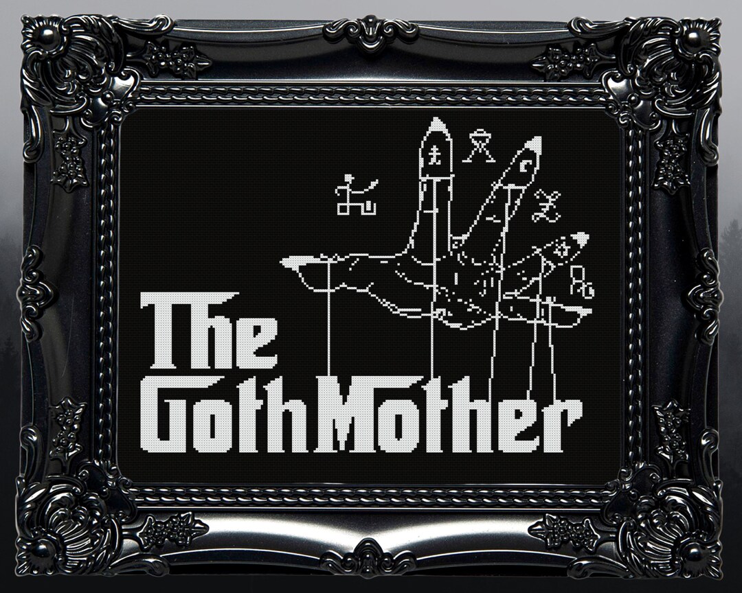 The Gothmother Cross Stitch Pattern Horror Gift for Goth X-stitch ...
