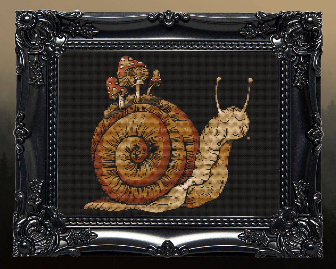 Peaceful Snail Cross Stitch Pattern Digital | Goth | Gothic | Creepy ...