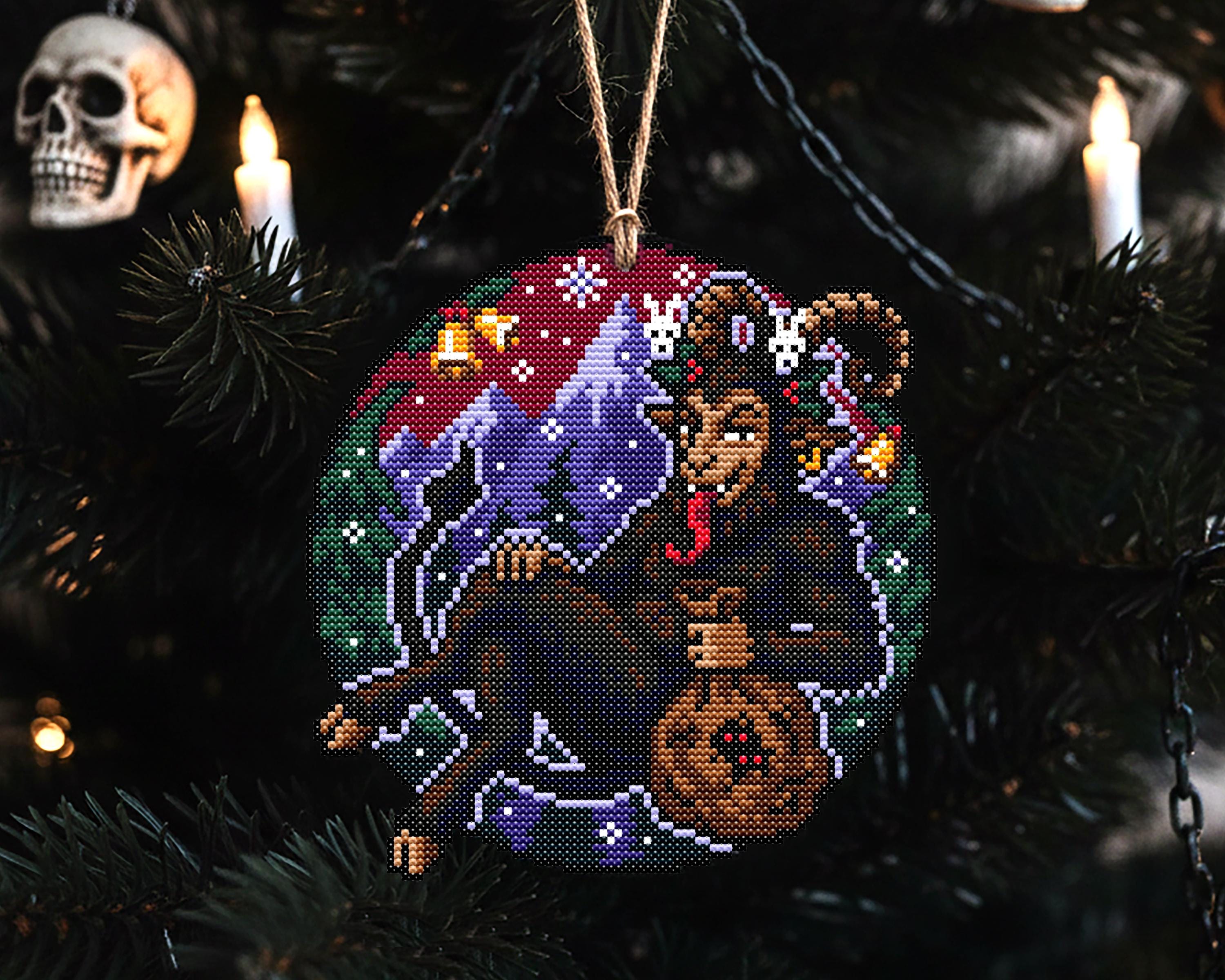 Naughty Krampus Cross Stitch Pattern Snarky Gift for Goth X-stitch ...