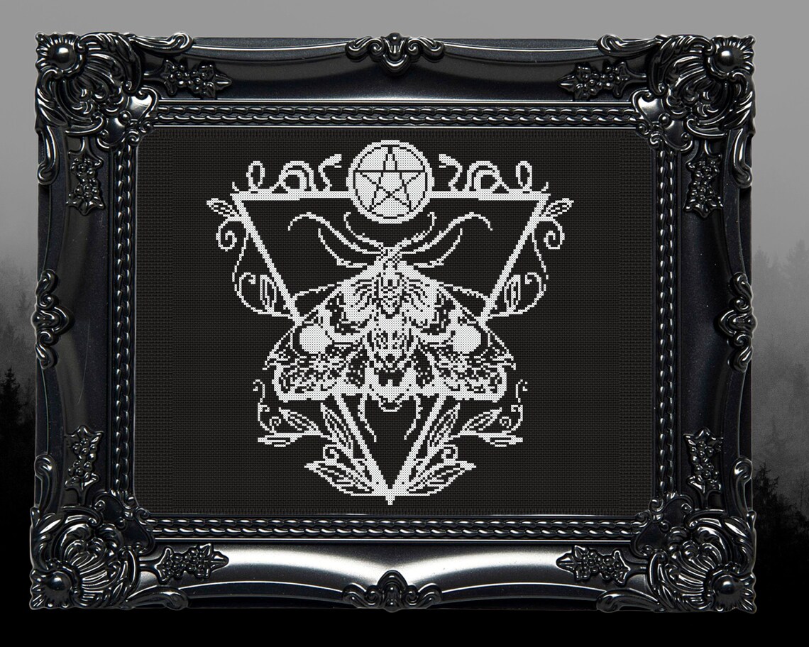 Satanic Moth Cross Stitch Pattern Horror Gift for Goth - Etsy