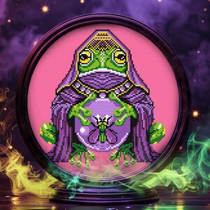 Oracle Frog Cross Stitch Pattern Gift for Goth Witchy Occult Cute ...