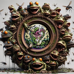 Zombie Frog Cross Stitch Pattern Horror Gift for Goth X-stitch Witchy ...