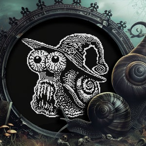 Necromancer Snail Cross Stitch Pattern Horror Gift for Goth X-stitch ...