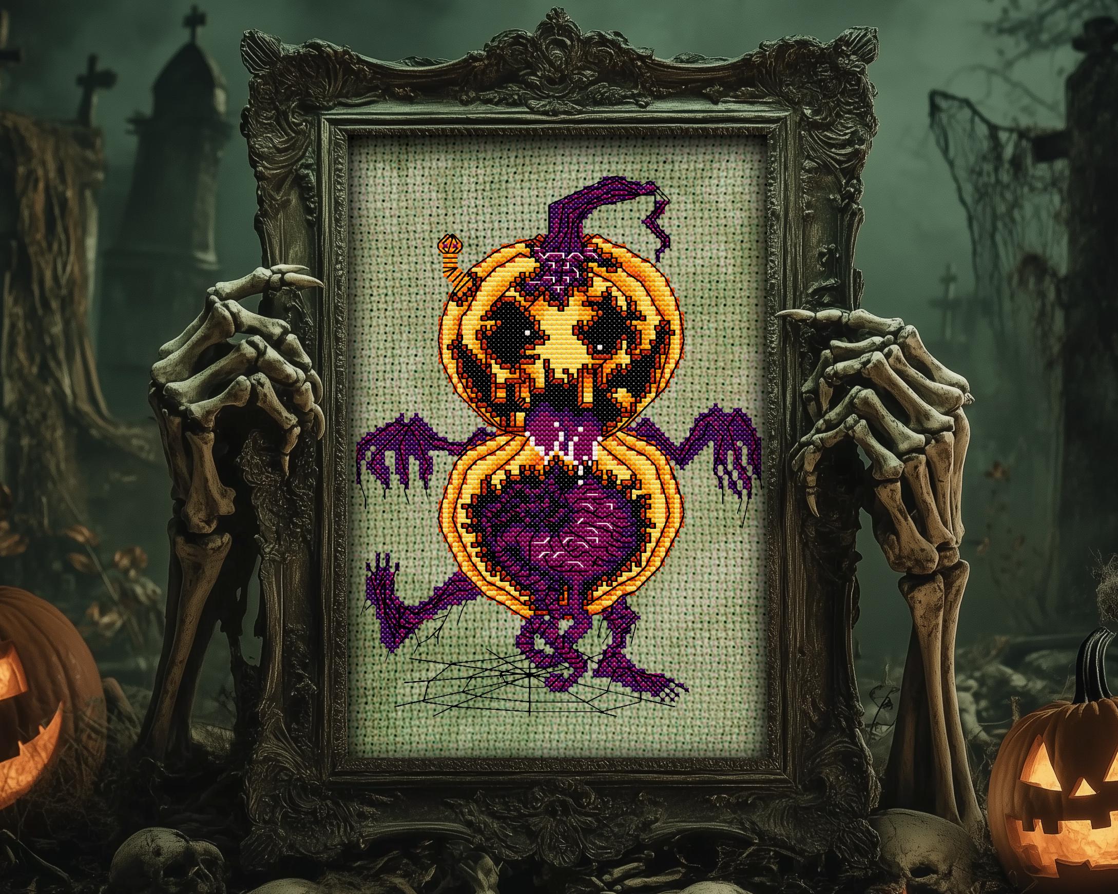 Zombkin Cross Stitch Pattern Gothic Gift for Goth X-stitch Snarky ...