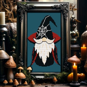 Vampire Gnome Cross Stitch Pattern Horror Gift for Goth X-stitch Witchy ...