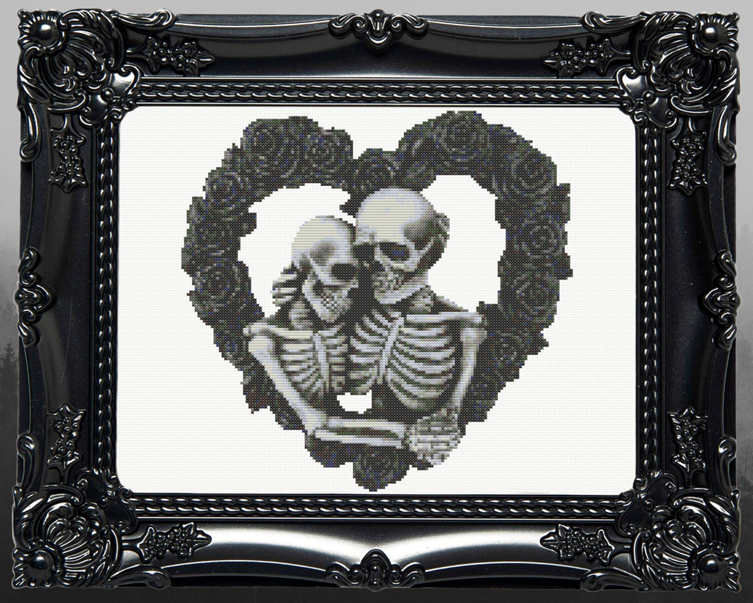 Skeleton Lovers Cross Stitch Pattern Digital | Goth | Gothic | Creepy ...