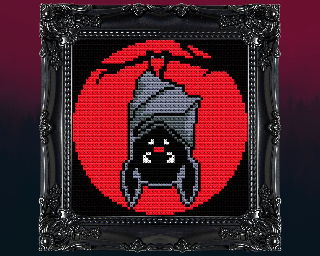 Hanging Bat Cross Stitch Pattern Digital | Goth | Gothic | Creepy Death ...