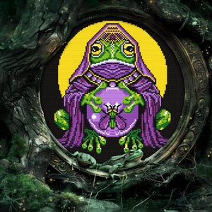 Oracle Frog Cross Stitch Pattern Gift for Goth Witchy Occult Cute ...