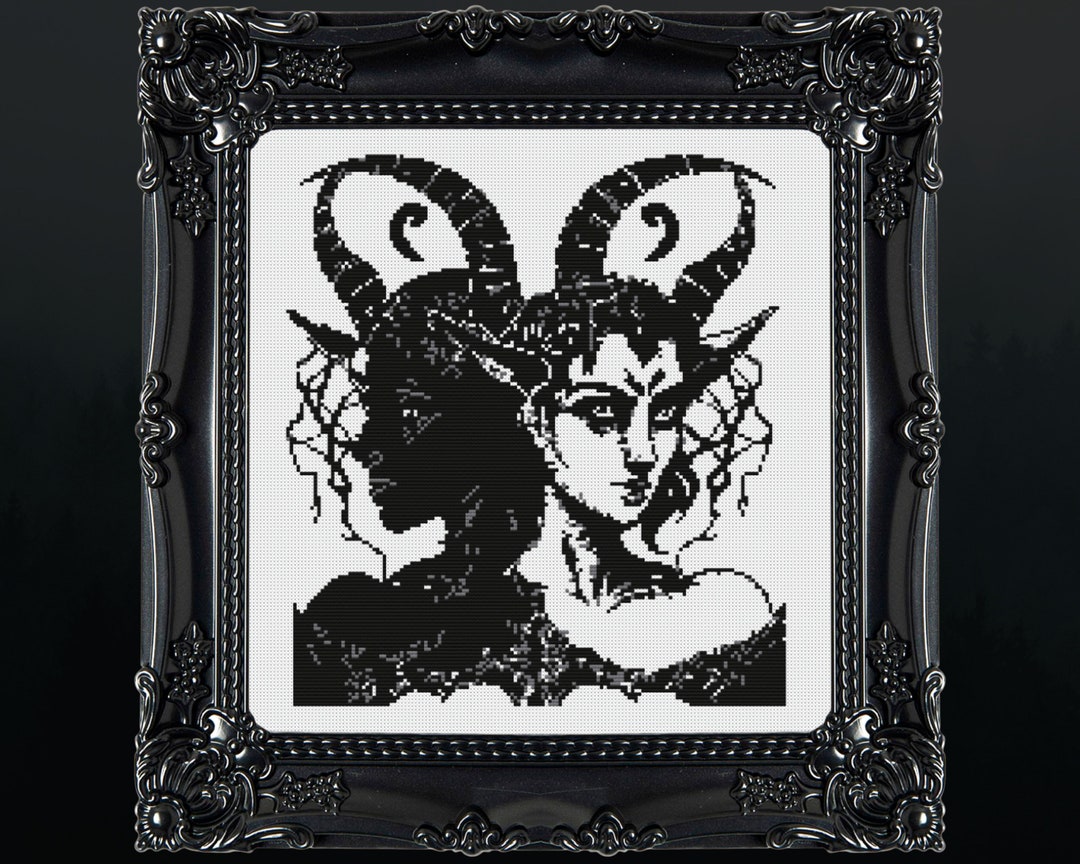 Gemini Demons Cross Stitch Pattern, Gothic Horror (PDF Pattern) - Etsy
