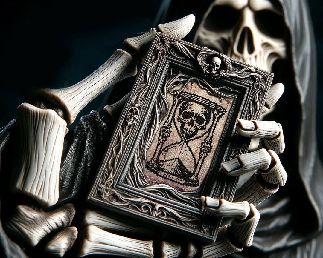 Memento Mori Cross Stitch Pattern Horror Gift for Goth X-stitch Witchy ...