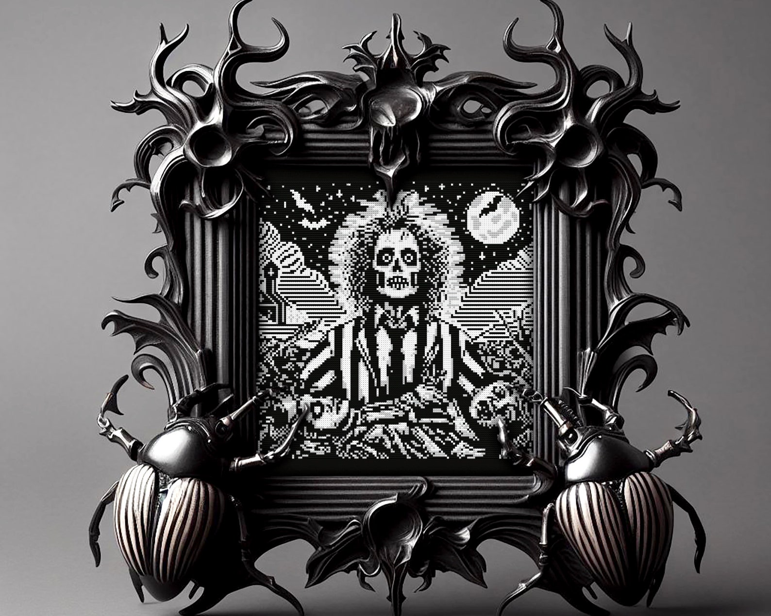 Bitter Juicy Beetle Cross Stitch Pattern Horror Gift for Goth X-stitch ...