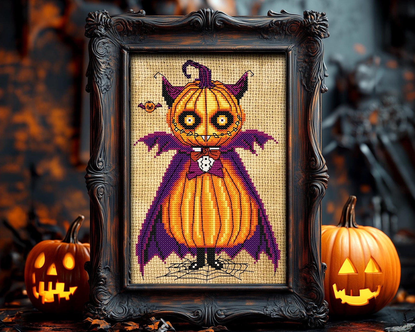 Count Pumpcula Cross Stitch Pattern Gothic Gift for Goth X-stitch ...
