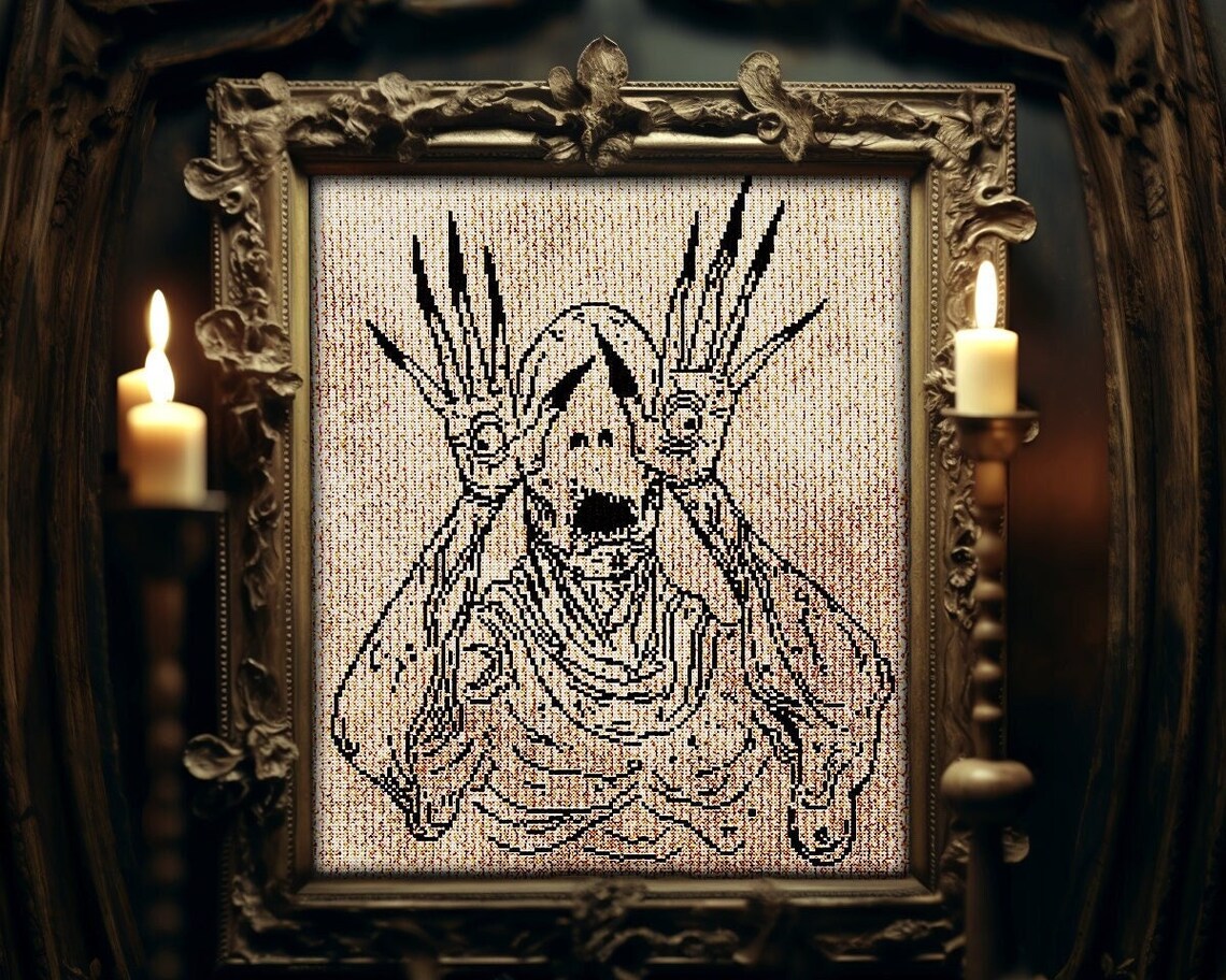 Pan's Pale Monster Cross Stitch Pattern Horror Gift for Goth X-stitch ...