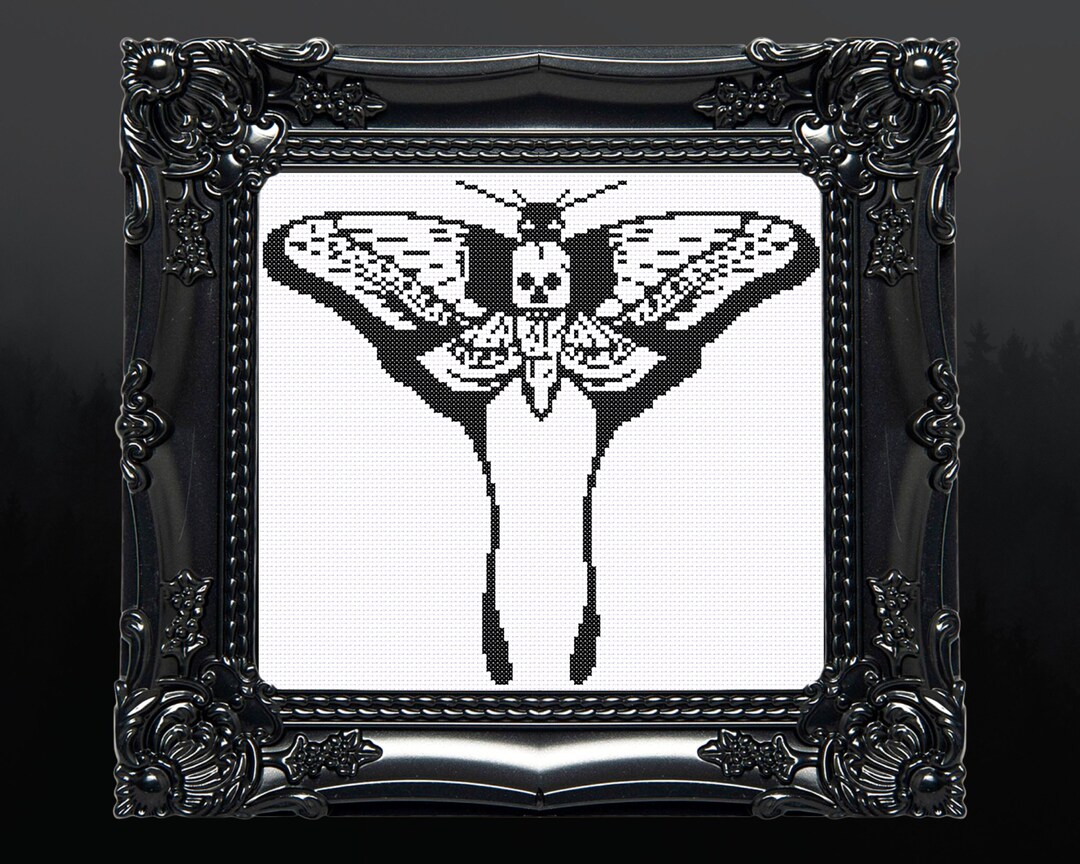 Death Moth Cross Stitch Pattern | Gothic Spooky Xstitch (PDF) - Etsy