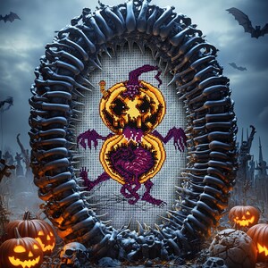 Zombkin Cross Stitch Pattern Gothic Gift for Goth X-stitch Snarky ...