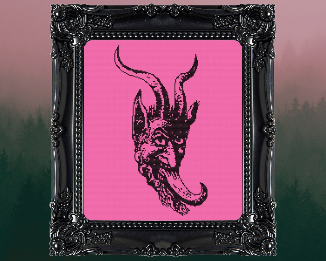Satanic Tongue Cross Stitch Pattern | Goth Creepy Xstitch (PDF) - Etsy