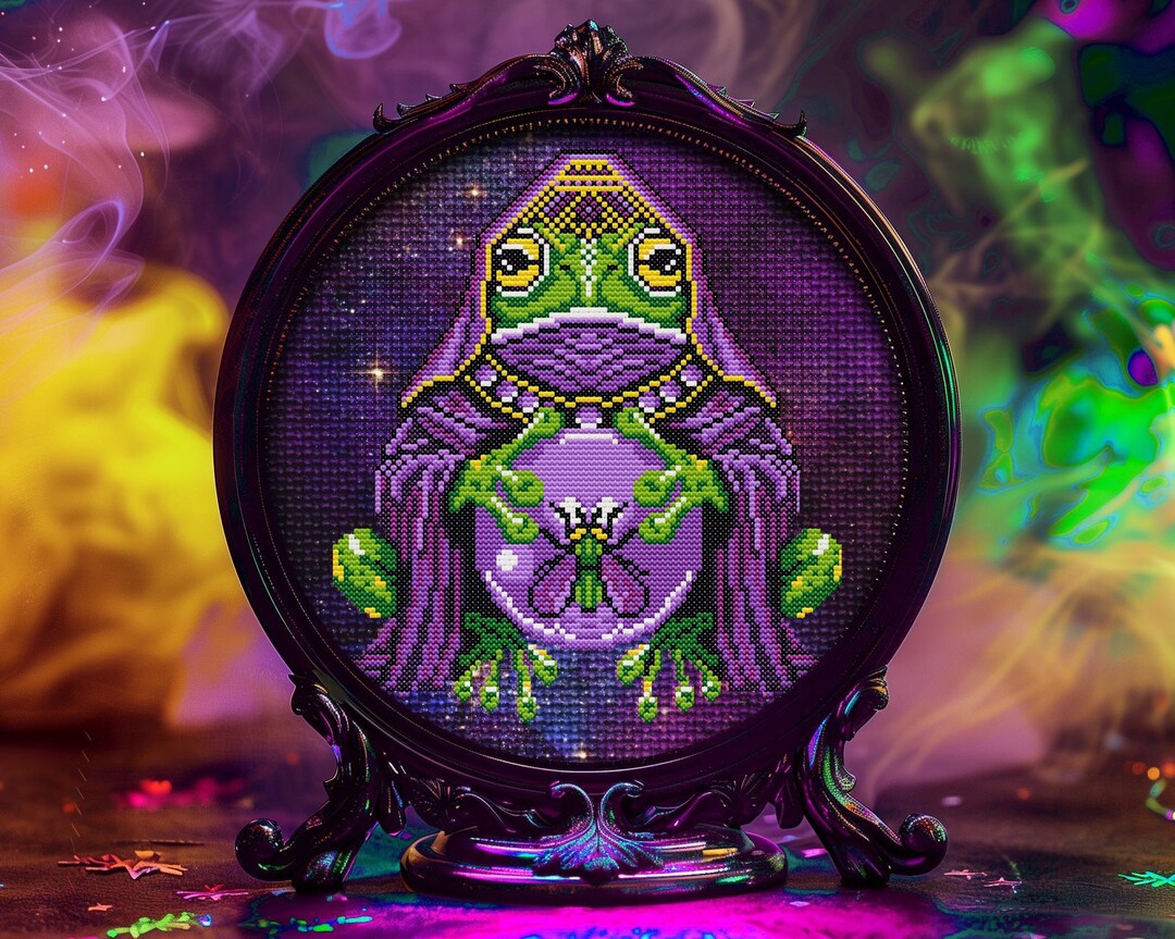 Oracle Frog Cross Stitch Pattern Gift for Goth Witchy Occult Cute ...