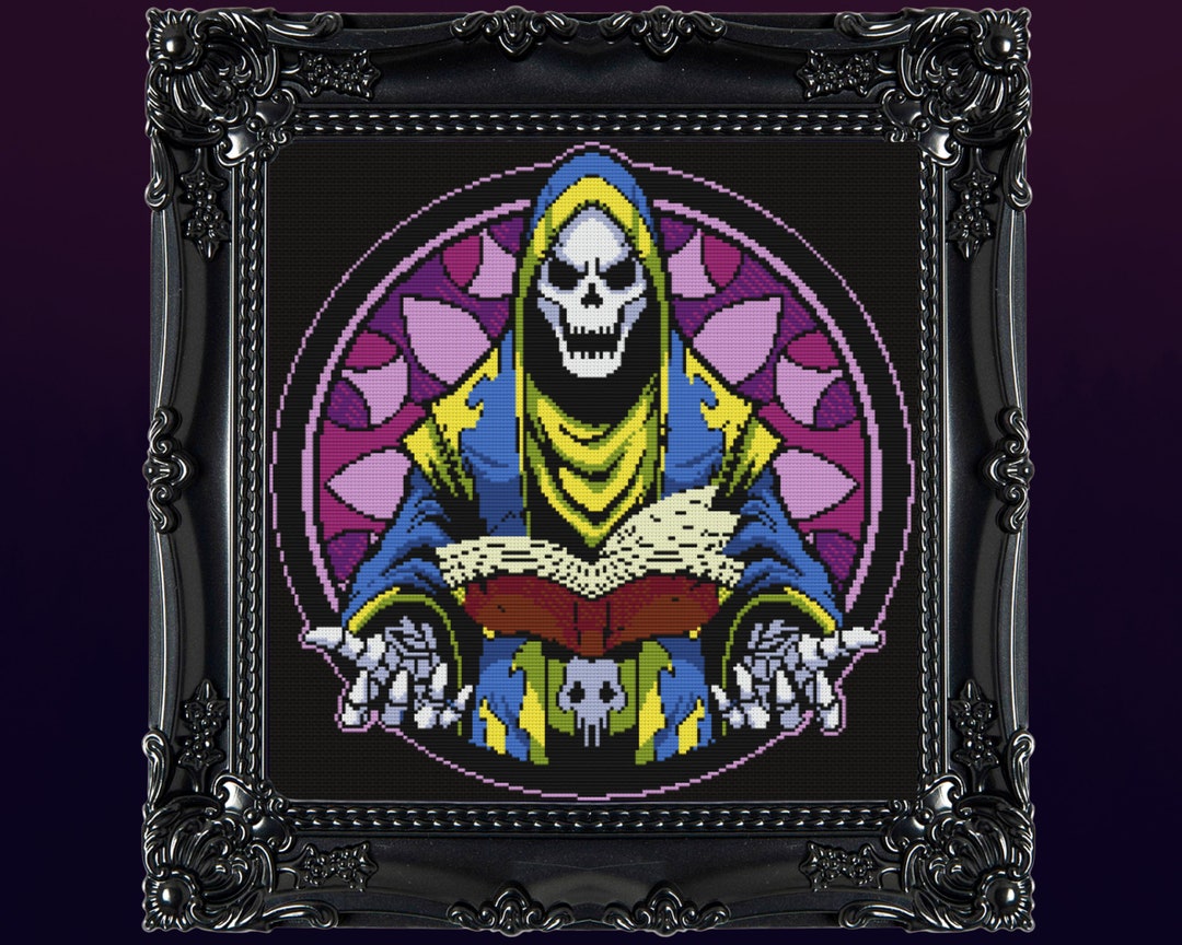 Necromancer Skeleton Cross Stitch Pattern Digital Goth Gothic Creepy ...