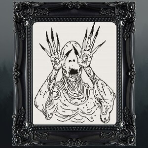 Pan's Pale Monster Cross Stitch Pattern Horror Gift for Goth X-stitch ...