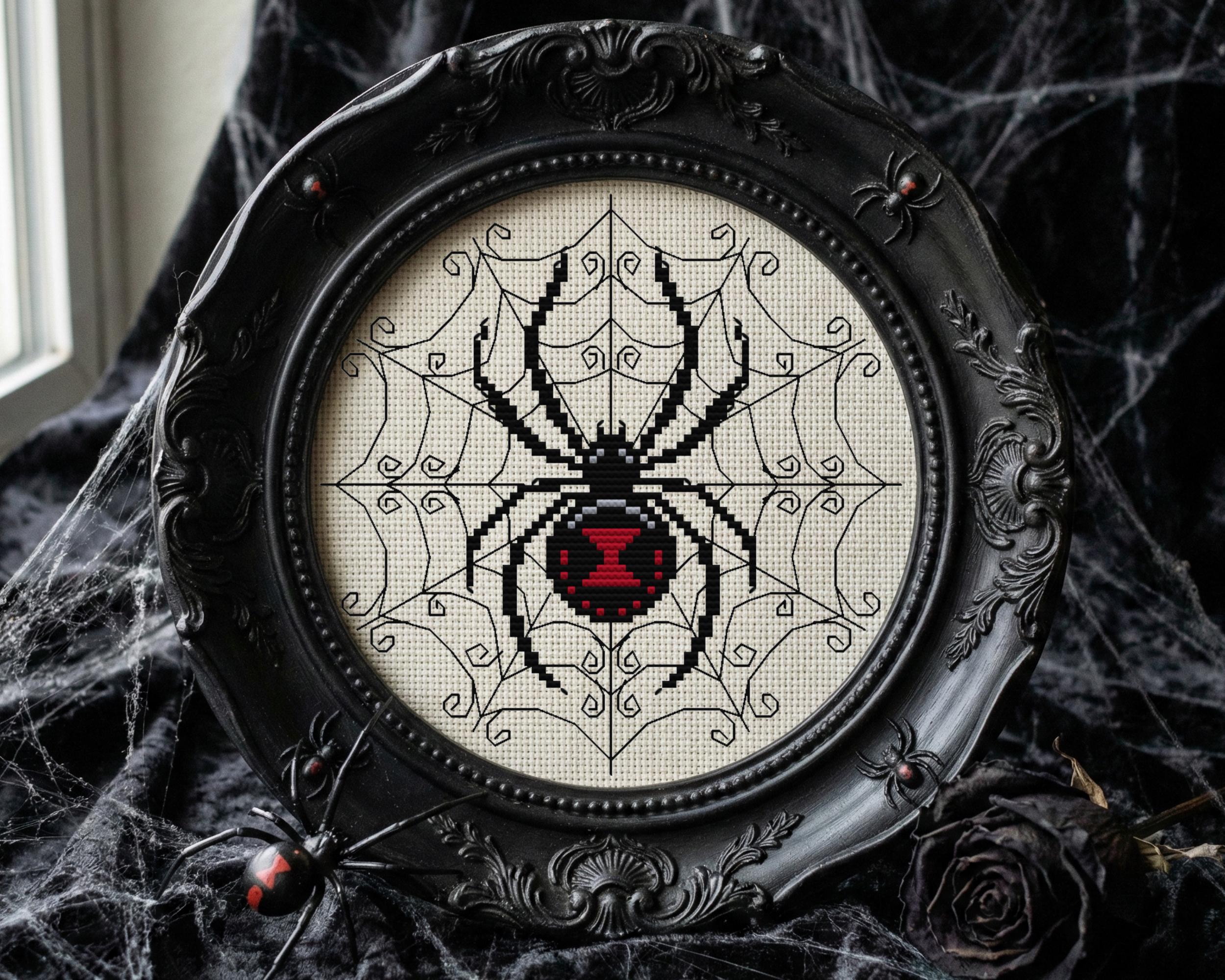 Black Widow Spider Cross Stitch Pattern Digital Goth Gothic Spooky ...