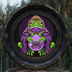 Oracle Frog Cross Stitch Pattern Gift for Goth Witchy Occult Cute ...