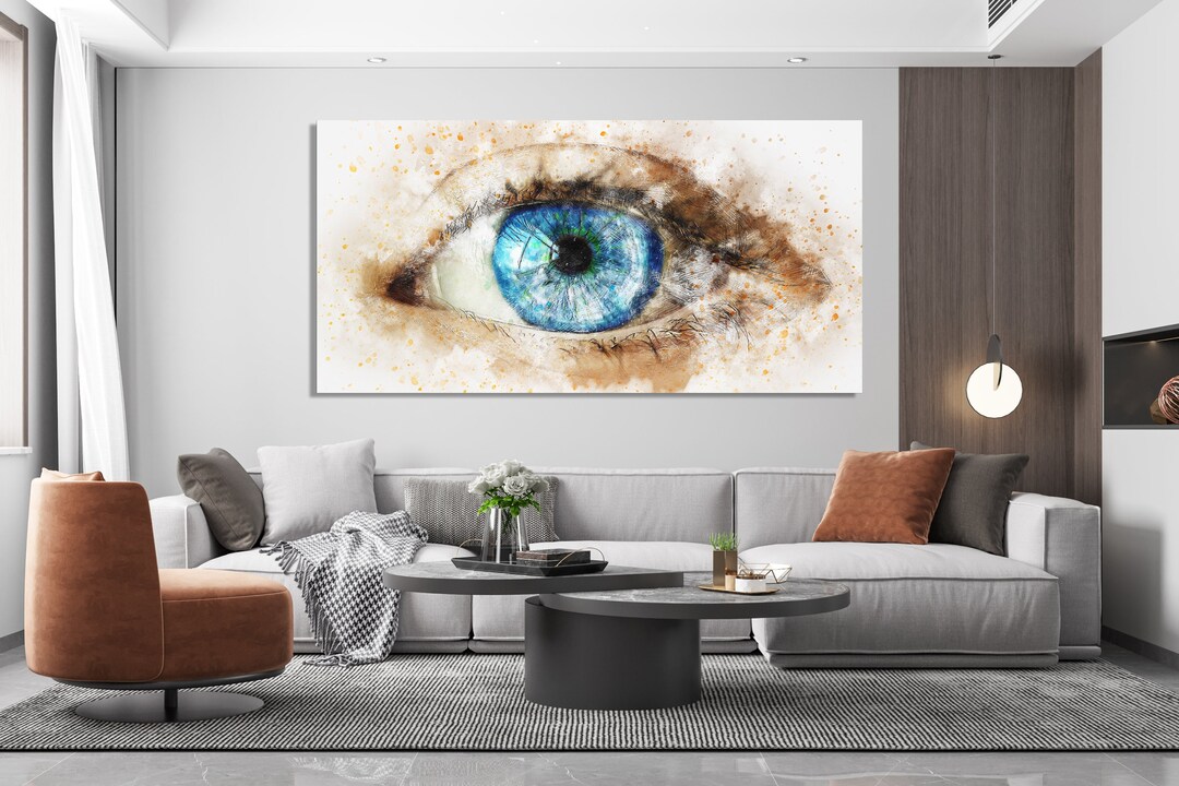 Blue Eye Wall Art, Eye Canvas Print, Abstract Wall Decor, Modern ...